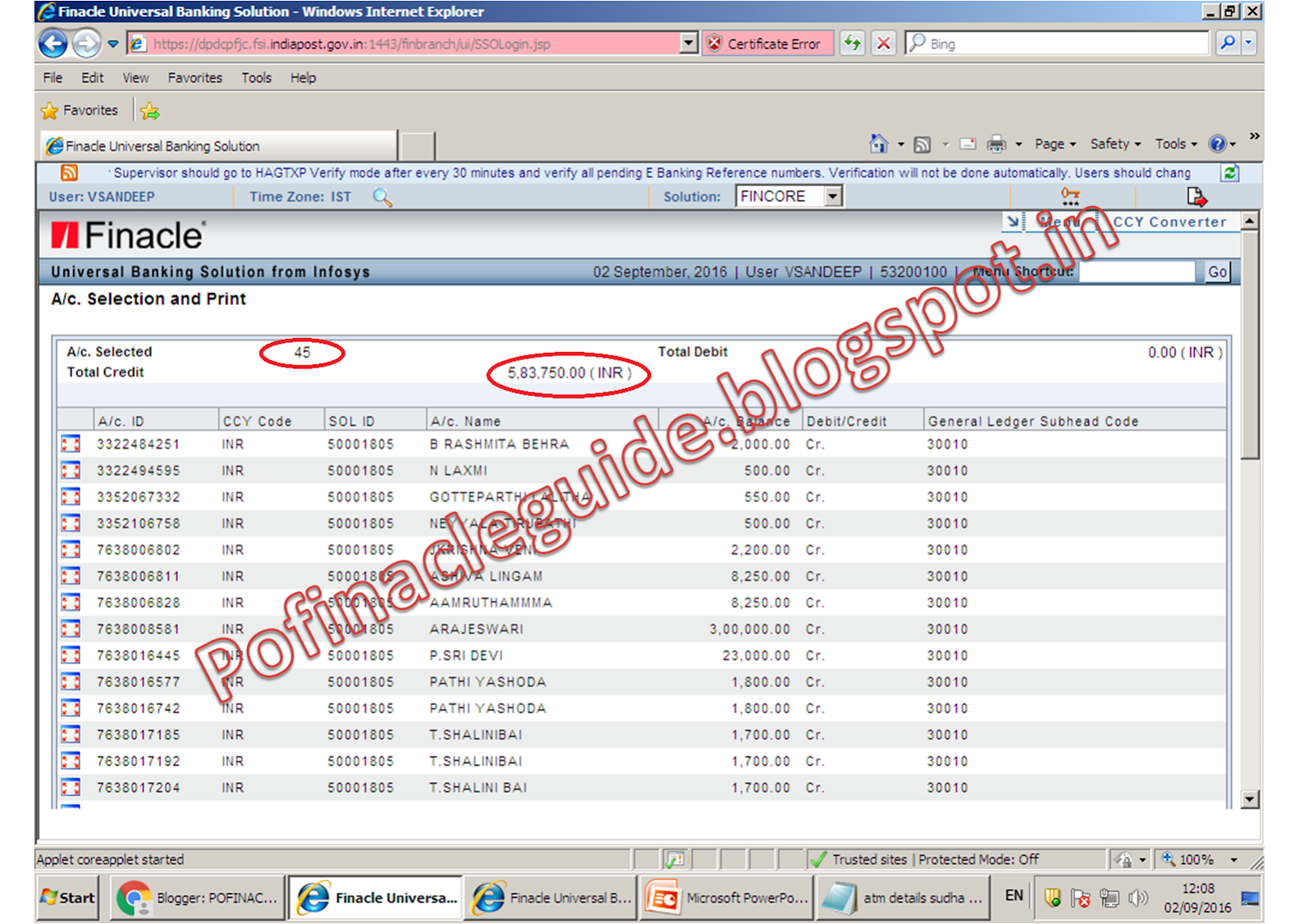 Procedure to know the number of BO accounts in DOP Finacle - POFINACLEGUIDE
