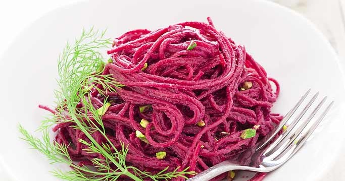 Beetroot Pesto Pasta| Spaghetti in beetroot Sauce ~ Lincy's Cook Art