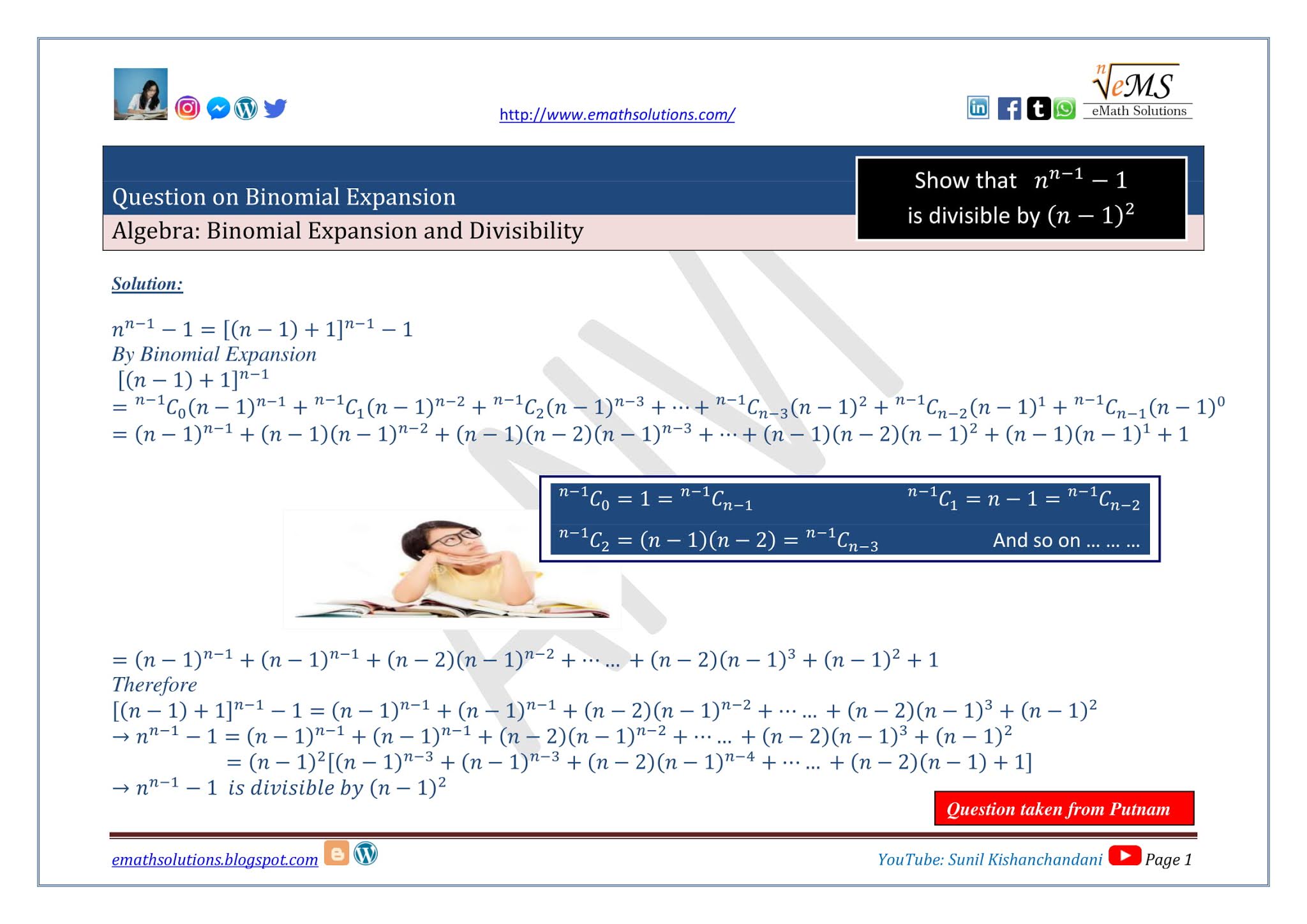 Binomial Theorem / Expansion: Divisibility with Binomial Expansion ...
