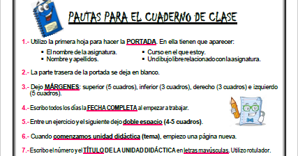 El Blog de Sandra: Cuadernos ordenados