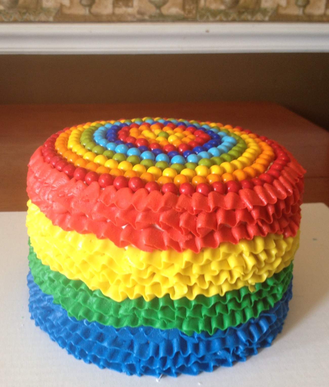 Shop, Craft, Bake: The Buttercream Rainbow Ruffle Cake!