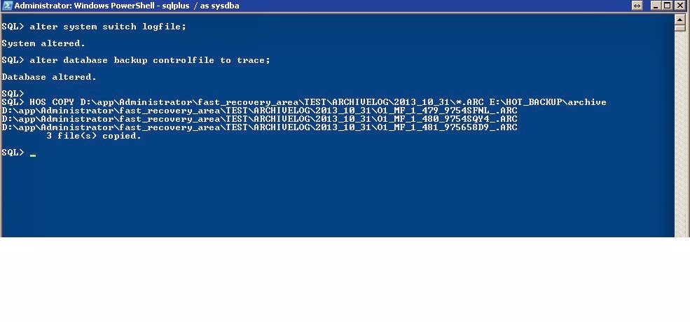 Oracle Dba User Guide User Managed Backups Hot Backup