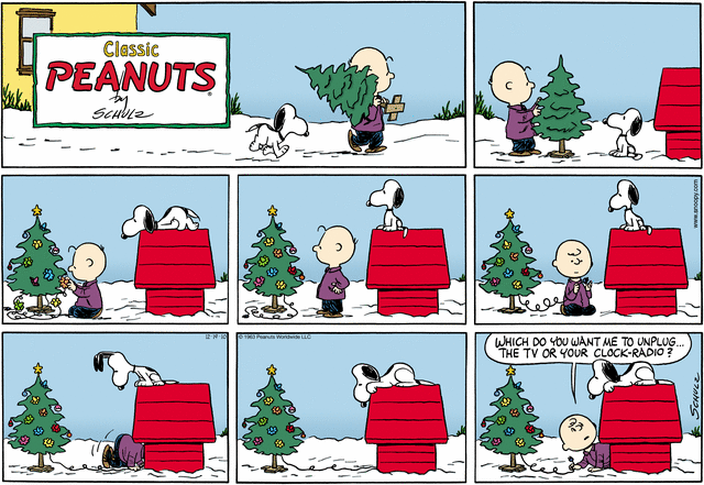 Angles Comic Café: Dec 14th – The Peanuts & Christmas Decorations