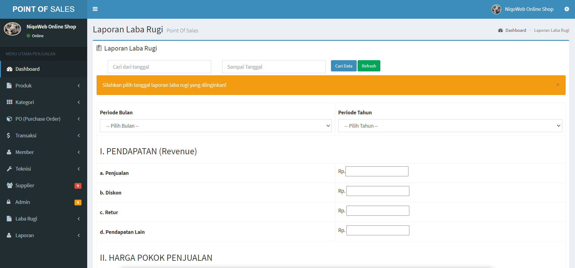 Aplikasi Penjualan (POS) Bengkel Berbasis Web dengan PHP, MySQLi dan ...