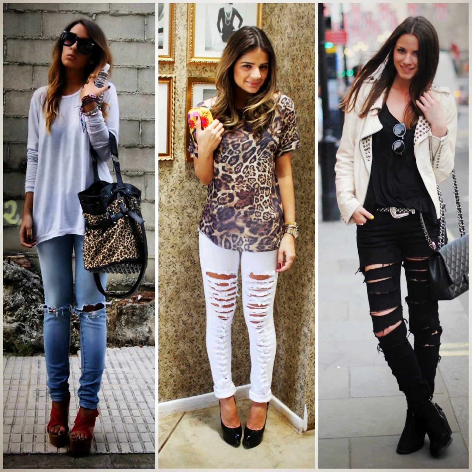 Look: Calça jeans rasgada + Como fazer - GEMANAS