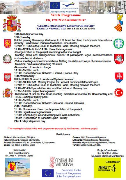 LESSONS FOR PRESENT, LESSONS FOR FUTURE: DRAFT WORK MEETING PROGRAM ...