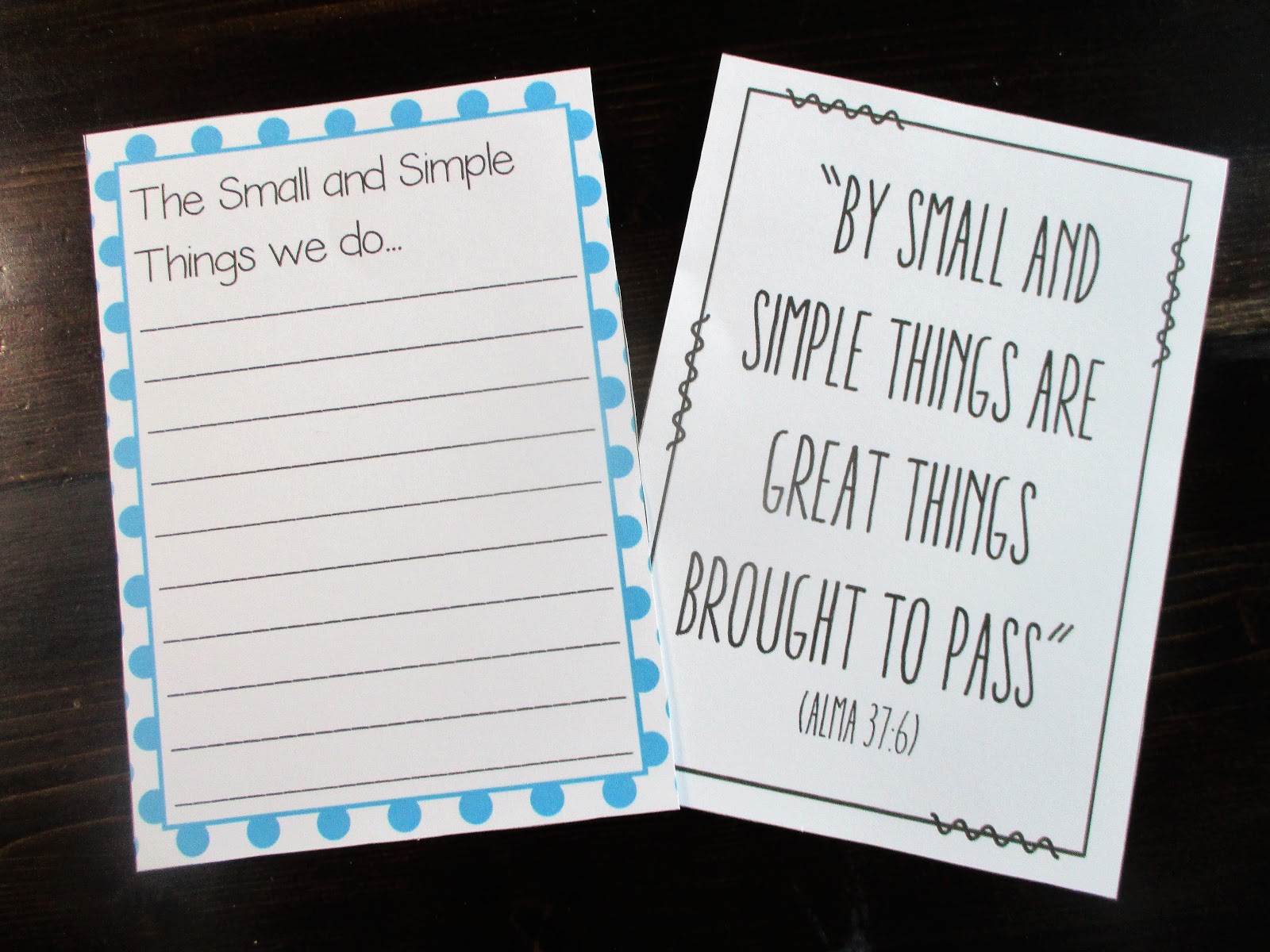 The Cozy Red Cottage: Small and Simple Things FHE