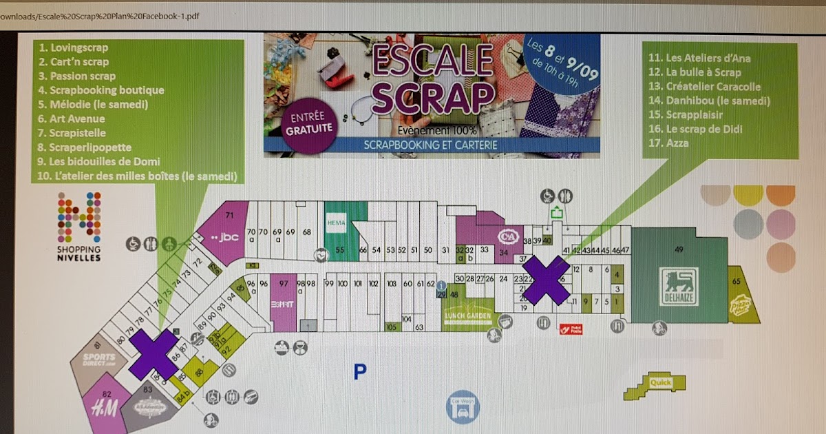 Escale Scrap: Plan du Shopping Nivelles
