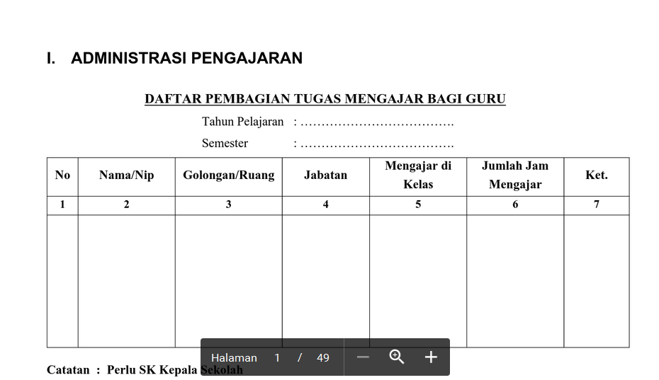 Contoh Format Administrasi Kepala Sekolah Lengkap File Word - Kompilasi ...