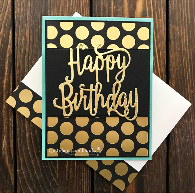 Quitabug Handmades: Gold Polka-Dot Happy Birthday