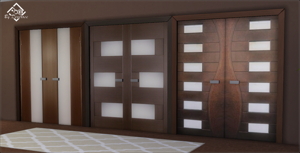 Devirose Sims Creations: Nice Modern Door 3- Double and Single Doors