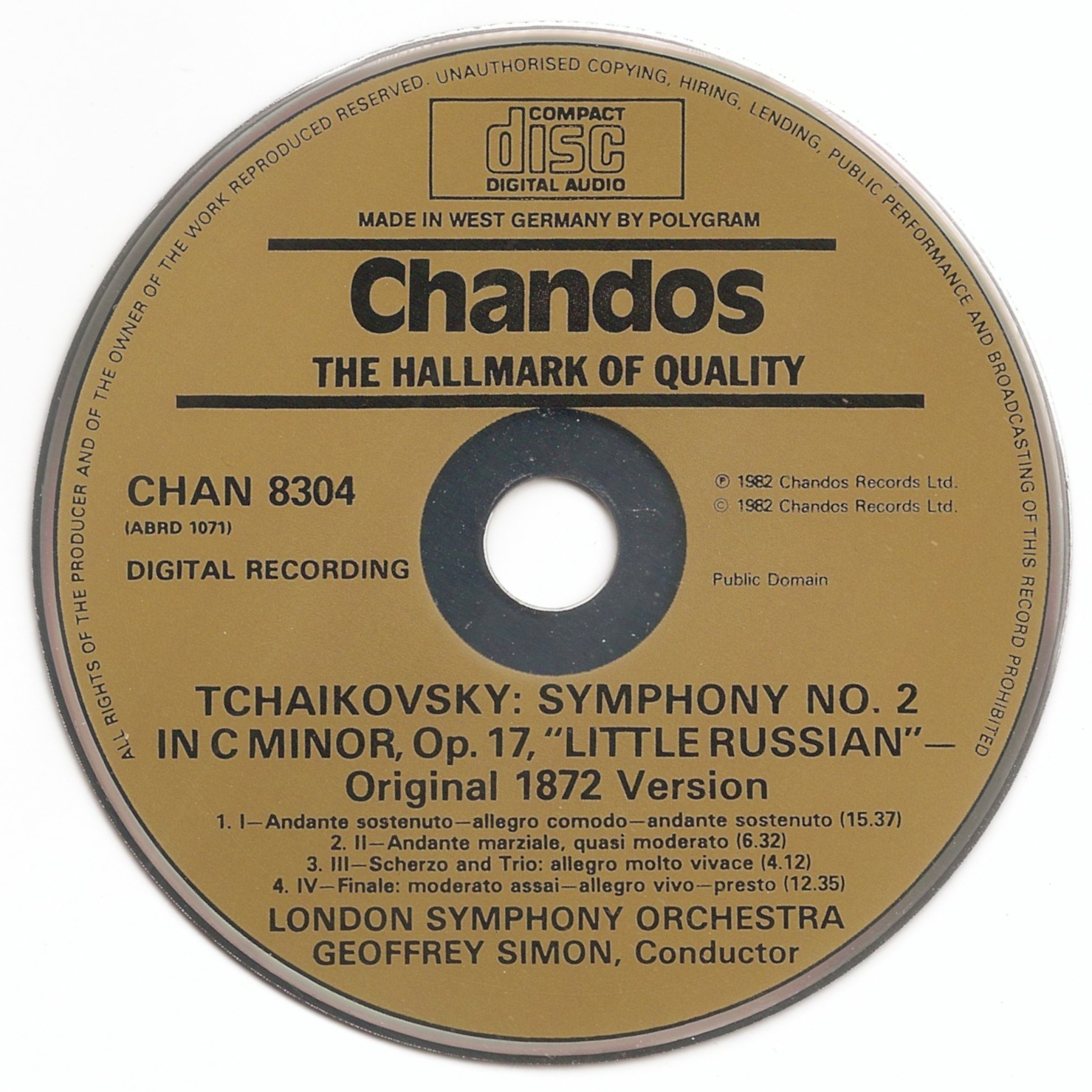The First Pressing CD Collection: Peter Tchaikovsky - Symphony No. 2