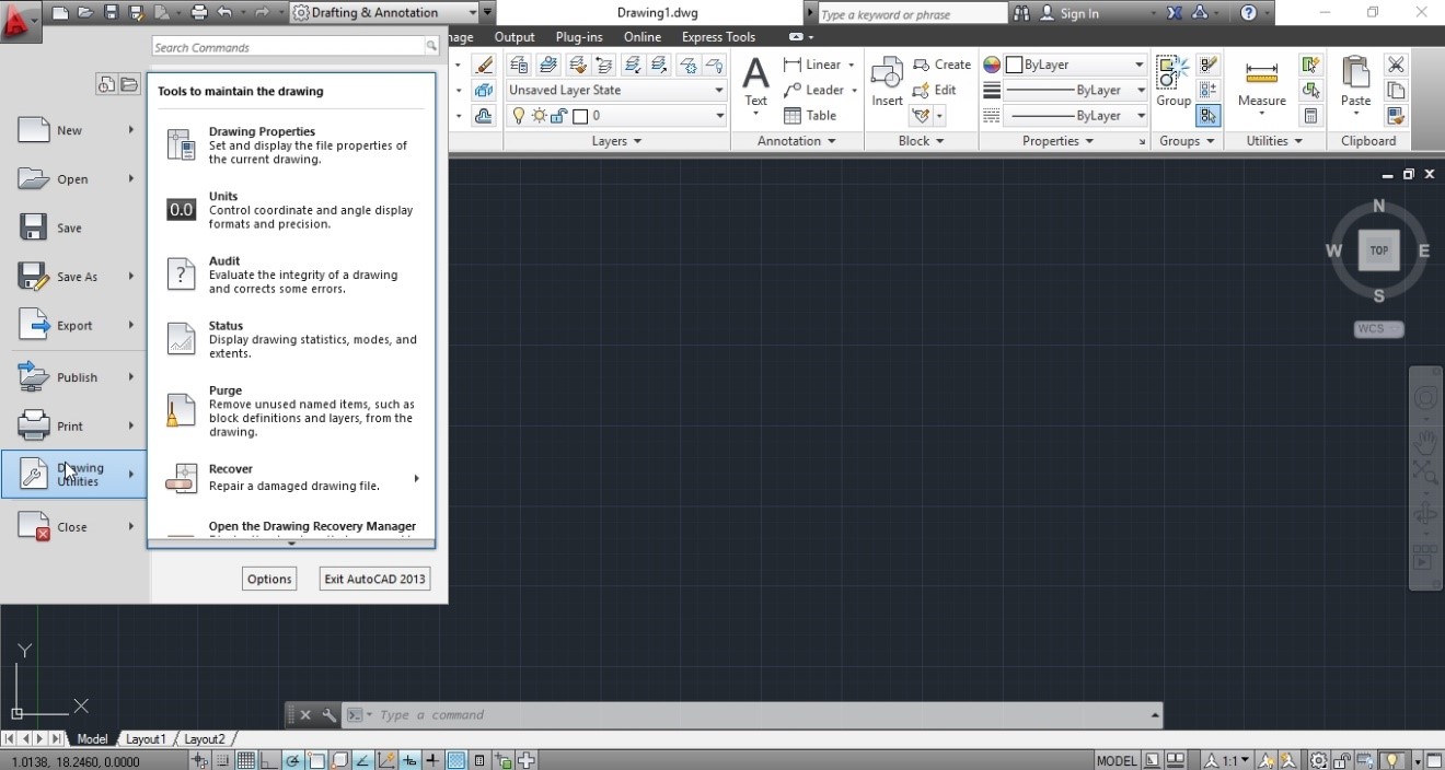 Exploring the AutoCAD user interface