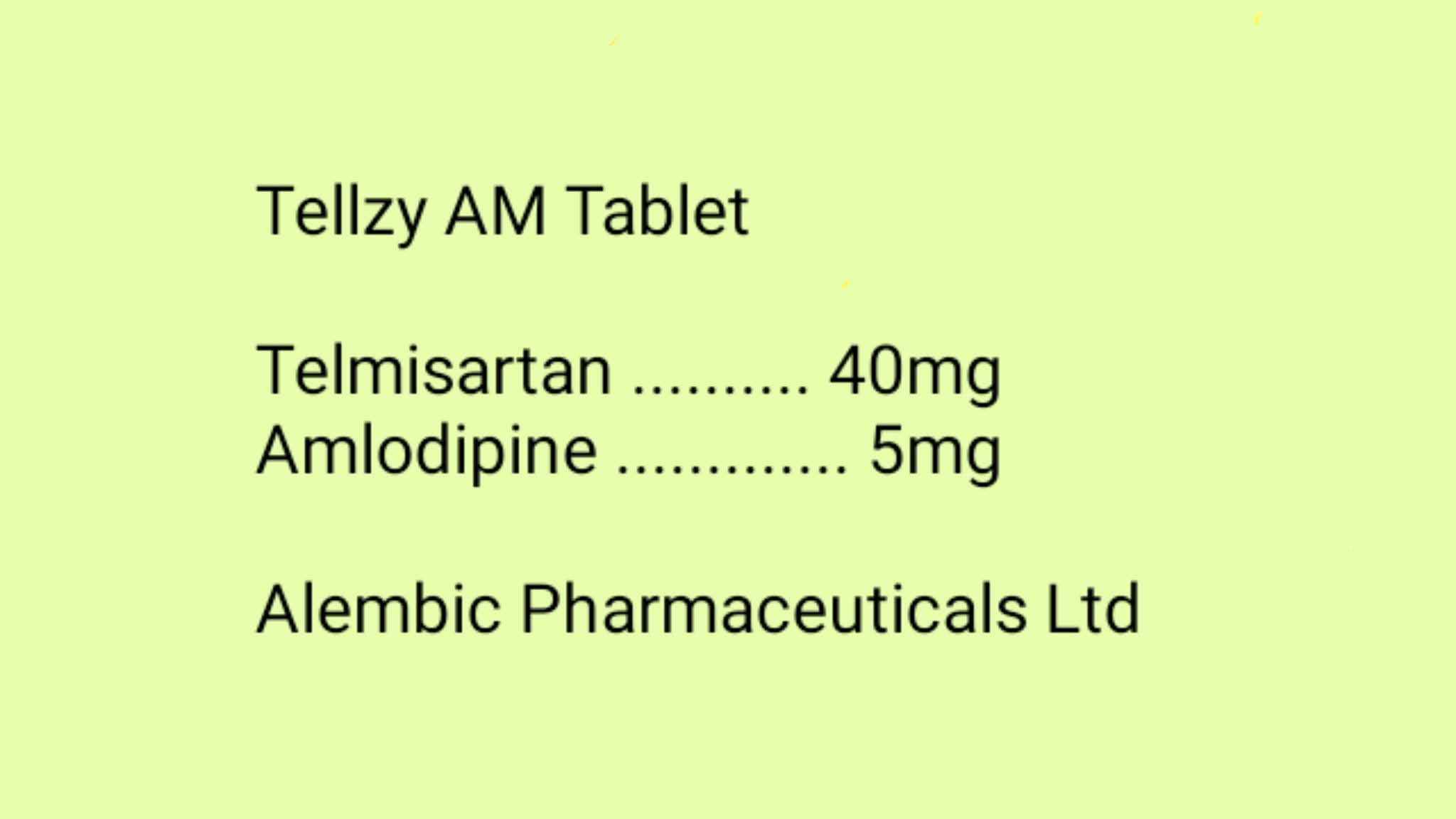 Tellzy AM Tablet Uses View Dosage Substitutes Price and Sideeffects