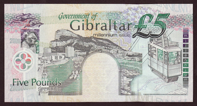 Gibraltar 5 Pounds banknote 2000 Millennium|World Banknotes & Coins ...