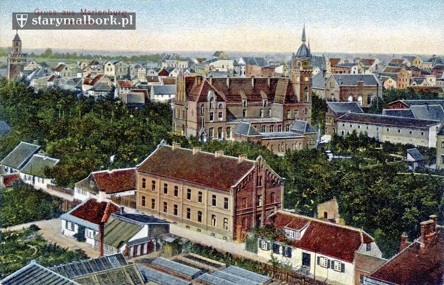Stary Malbork: Malbork - interesująca panorama miasta z XIX wieku