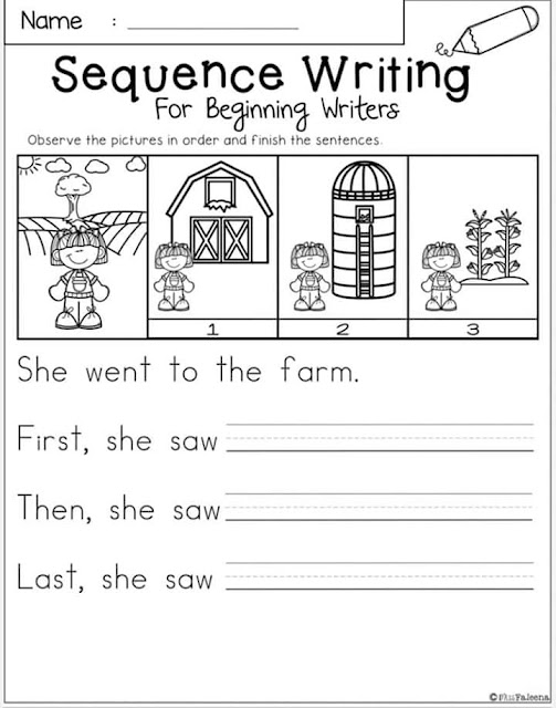 Sequence Writing for beginner writers worksheet