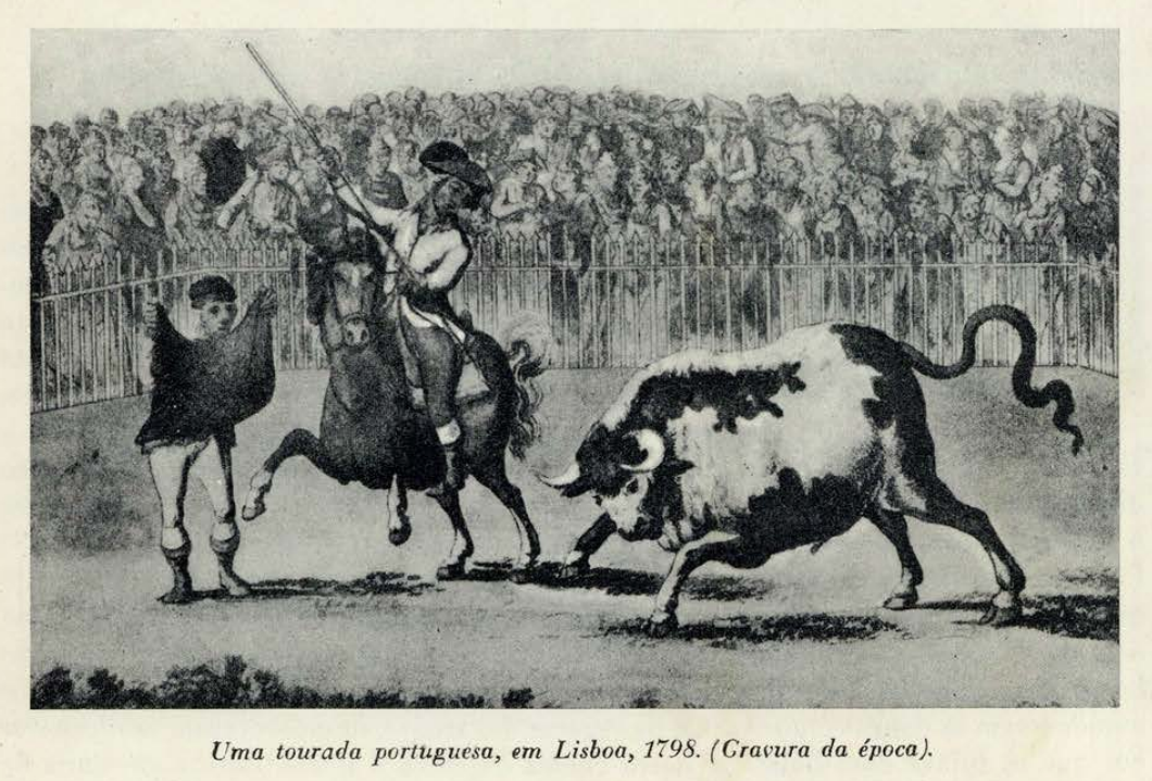 Uma tourada portuguesa, em Lisboa, 1798. (Gravura da Época). – scalabis.net
