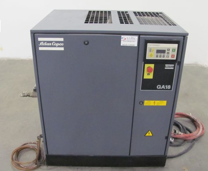 Surplus Solutions LLC: Atlas Copco GA18 Used Air Compressor For Sale