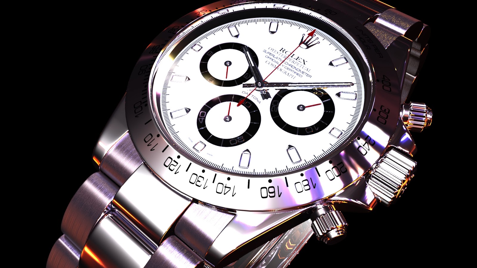 Rolex Watch Modeling Texturing Lighting And Rendering.(Test Renders)