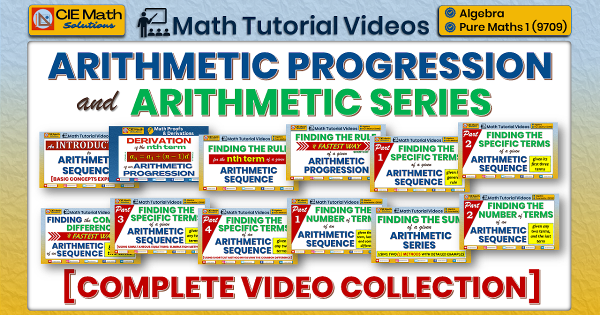Complete Collection of Math Video Tutorials on Arithmetic Sequences ...