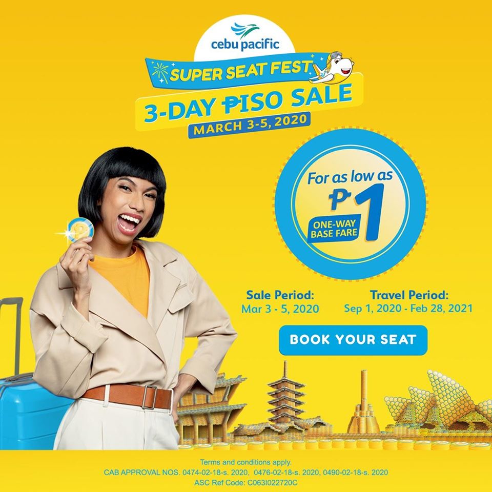 Manila LifeBox: PROMO | Cebu Pacific Piso Seat Sale March 2020