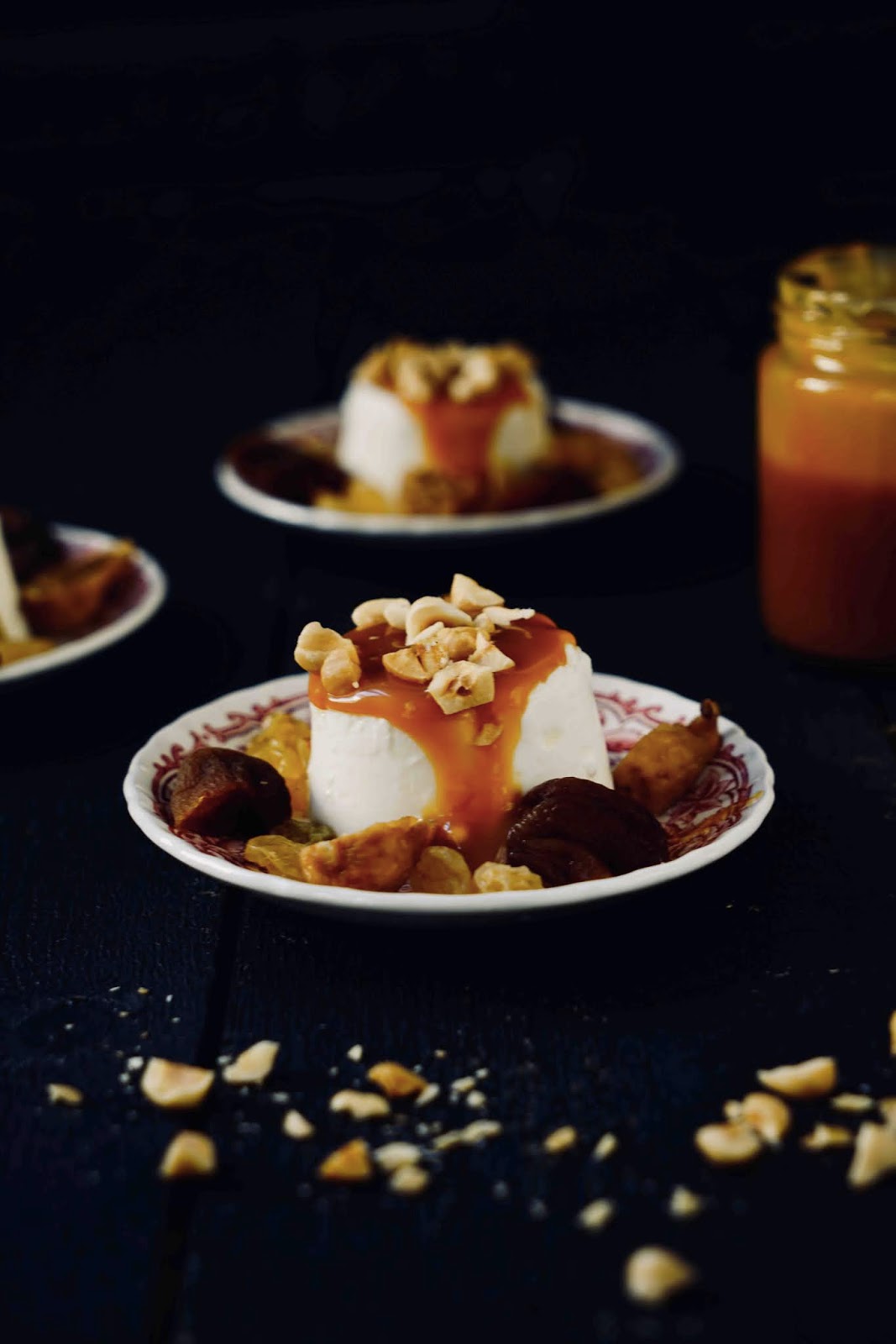 Faisselle de fromage blanc aux fruits secs et caramel au beurre salé ...