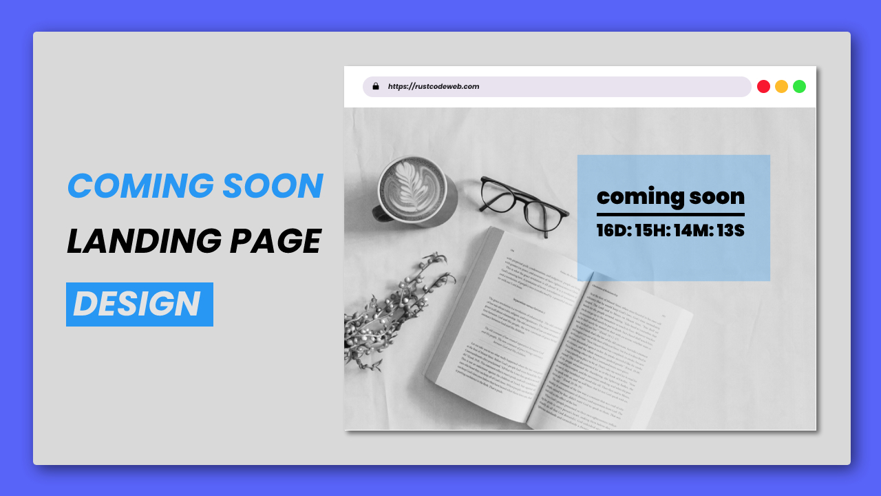 Coming Soon Website Landing Page Design | HTML And CSS | RUSTCODE