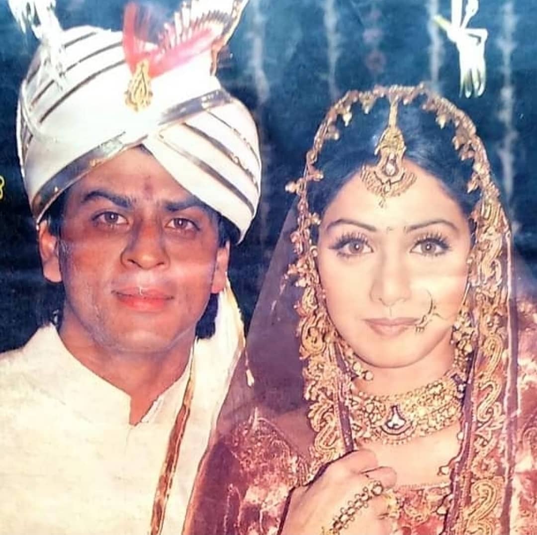 Sridevi: Sridevi as Shahrukh Khan's bride in Army (1996): 90s Bollywood ...