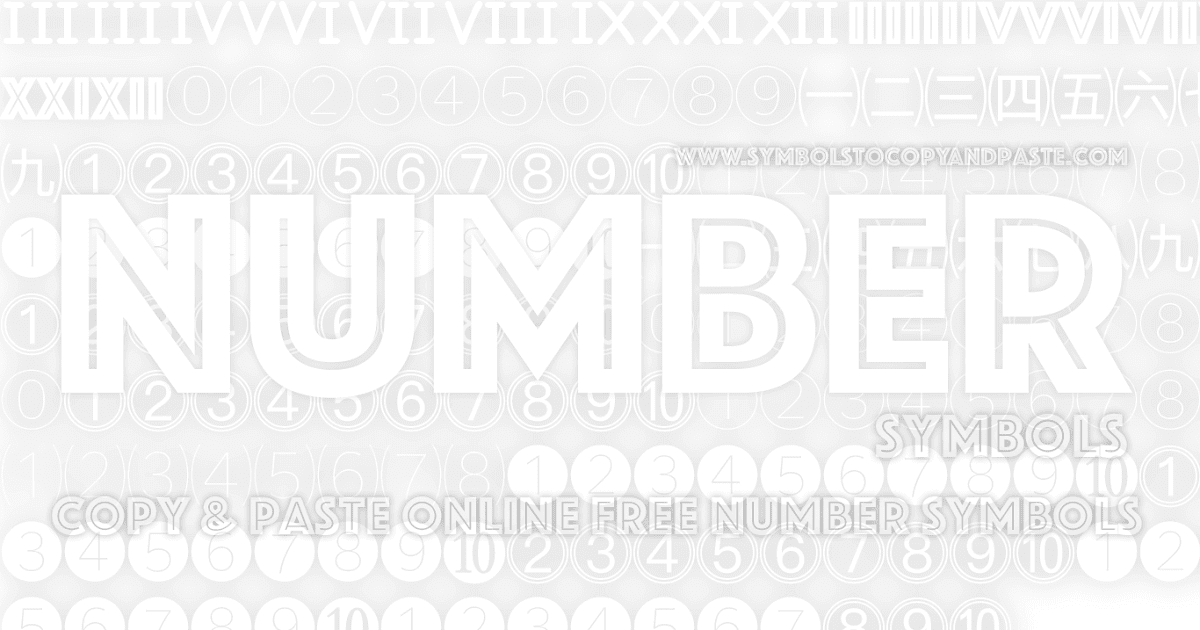 Numeric Symbols - Copy Online Free 10 Number Symbols