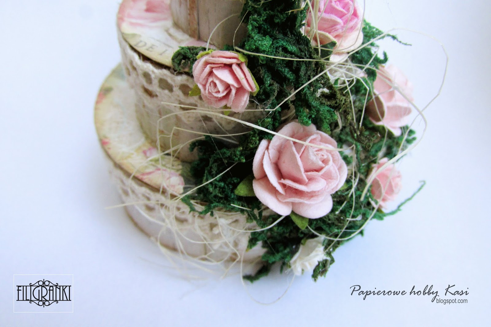 Papierowe hobby Kasi: Tort ślubny w stylu boho