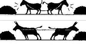 H I S T O R A E: La fábula de los dos burros...