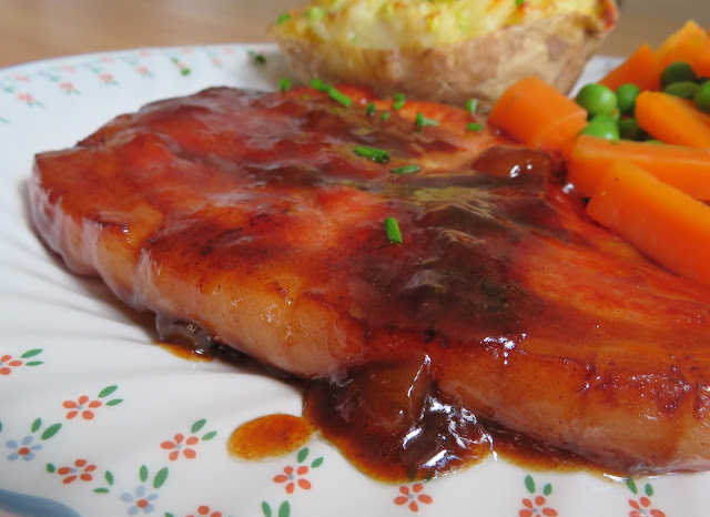 Glazed Bacon Chops with Champ Stuffed Potatoes | The English Kitchen