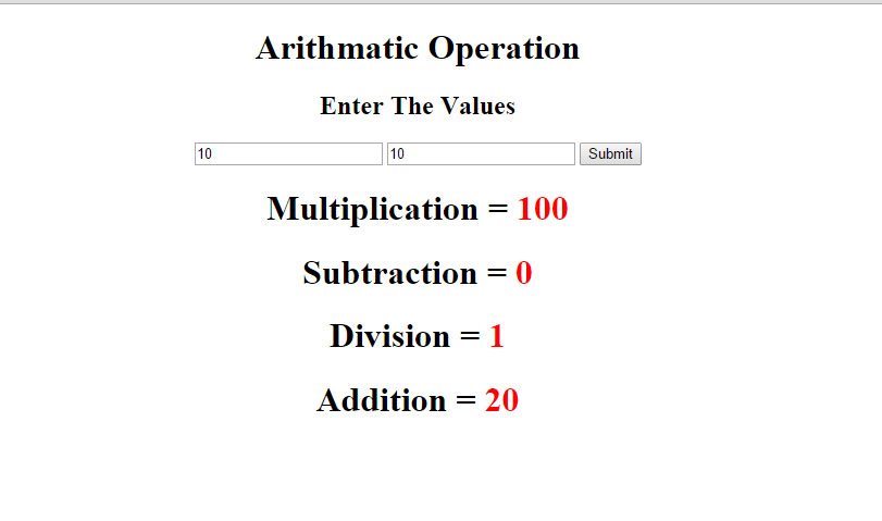 Techshare007 Arithmetic Operation Program Using Javascript And Html