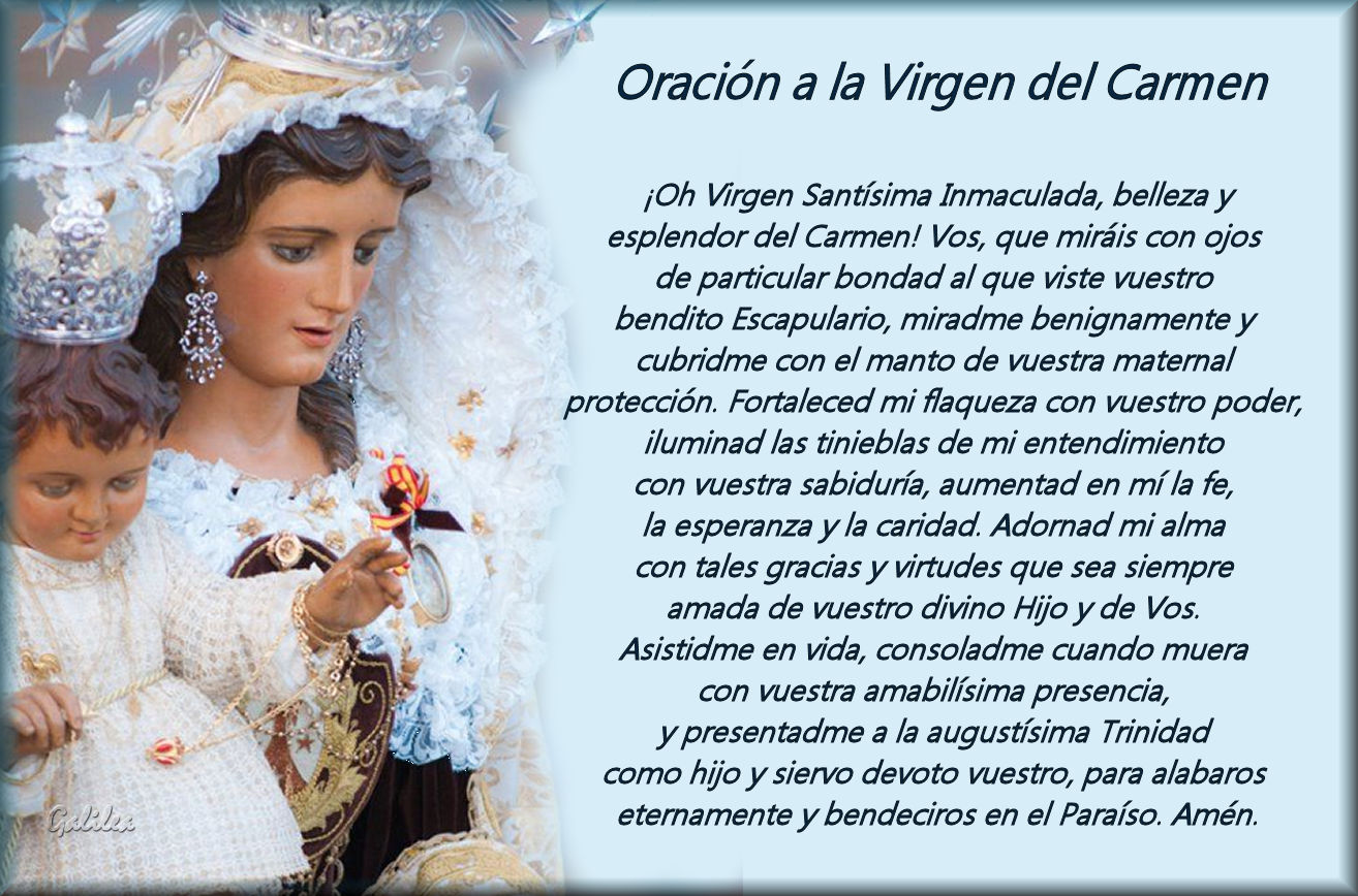 Santa María, Madre de Dios y Madre nuestra: Oración a la Virgen del Carmen