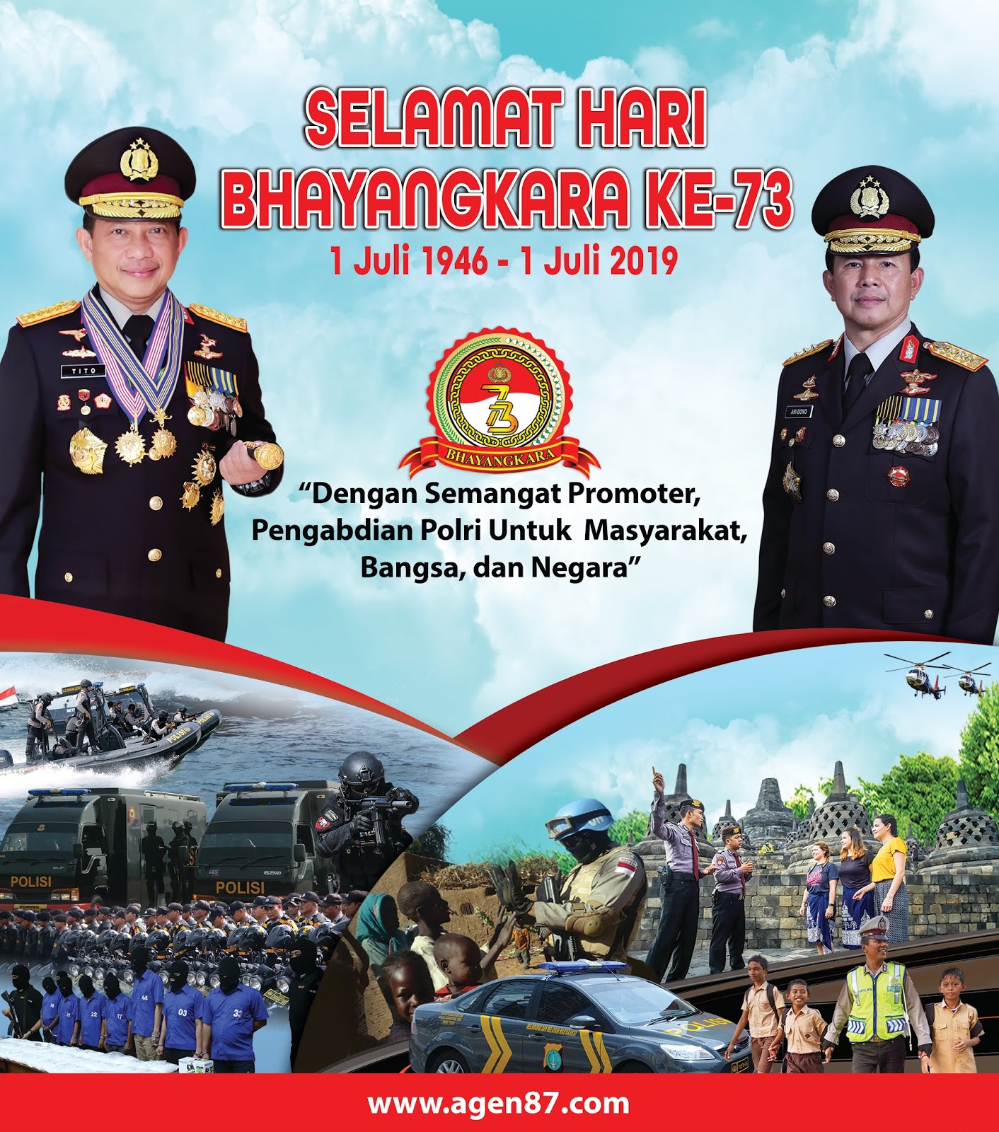 SPANDUK BHAYANGKARA POLRI KE 73 - Agen87