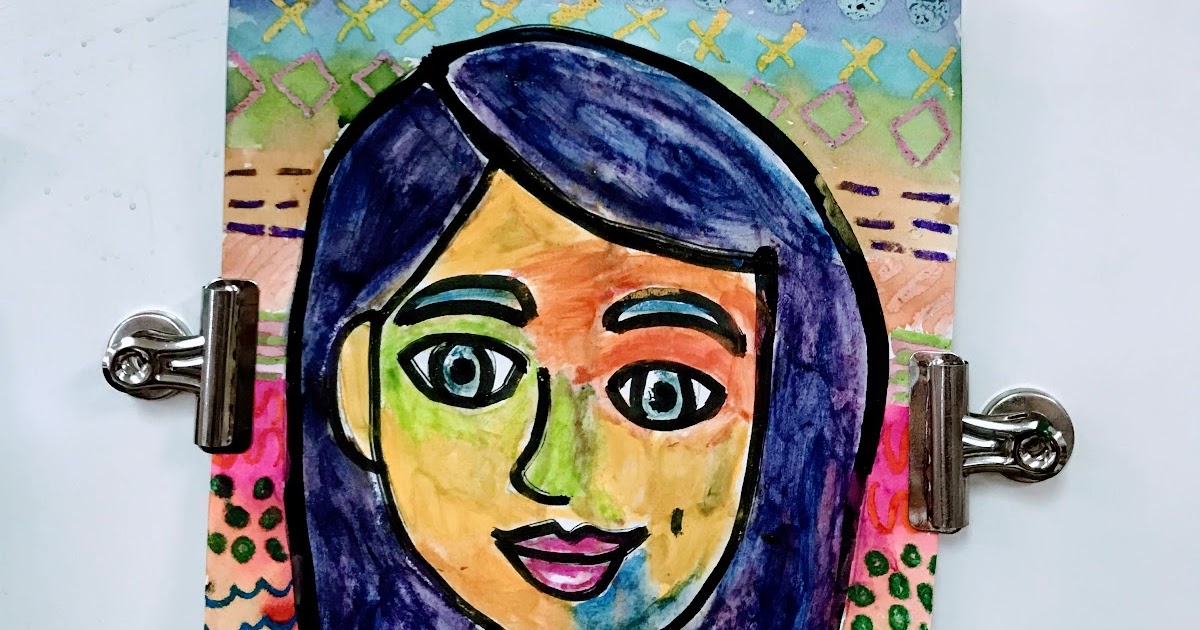 Elements of the Art Room: Colorful 5th grade Self Portraits