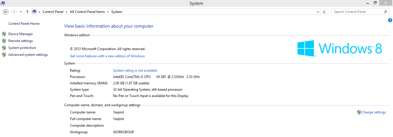 Yaqindlive™: Mengganti Logo System Properties Windows 8