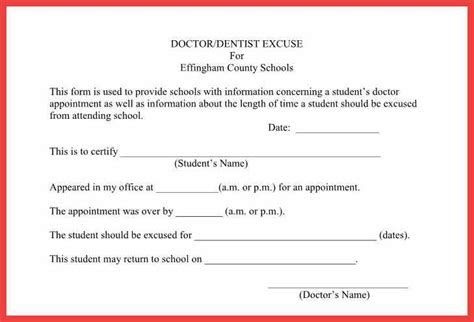Dental Excuse Letter Template ~ Resume Letter
