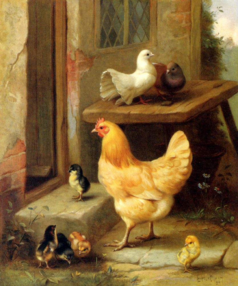 Painting of Edgar Hunt artist, Edgar Hunt paintings