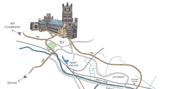 Emily Kiddy: An Illustrated Map of the Fens around Ely, Cambridgeshire