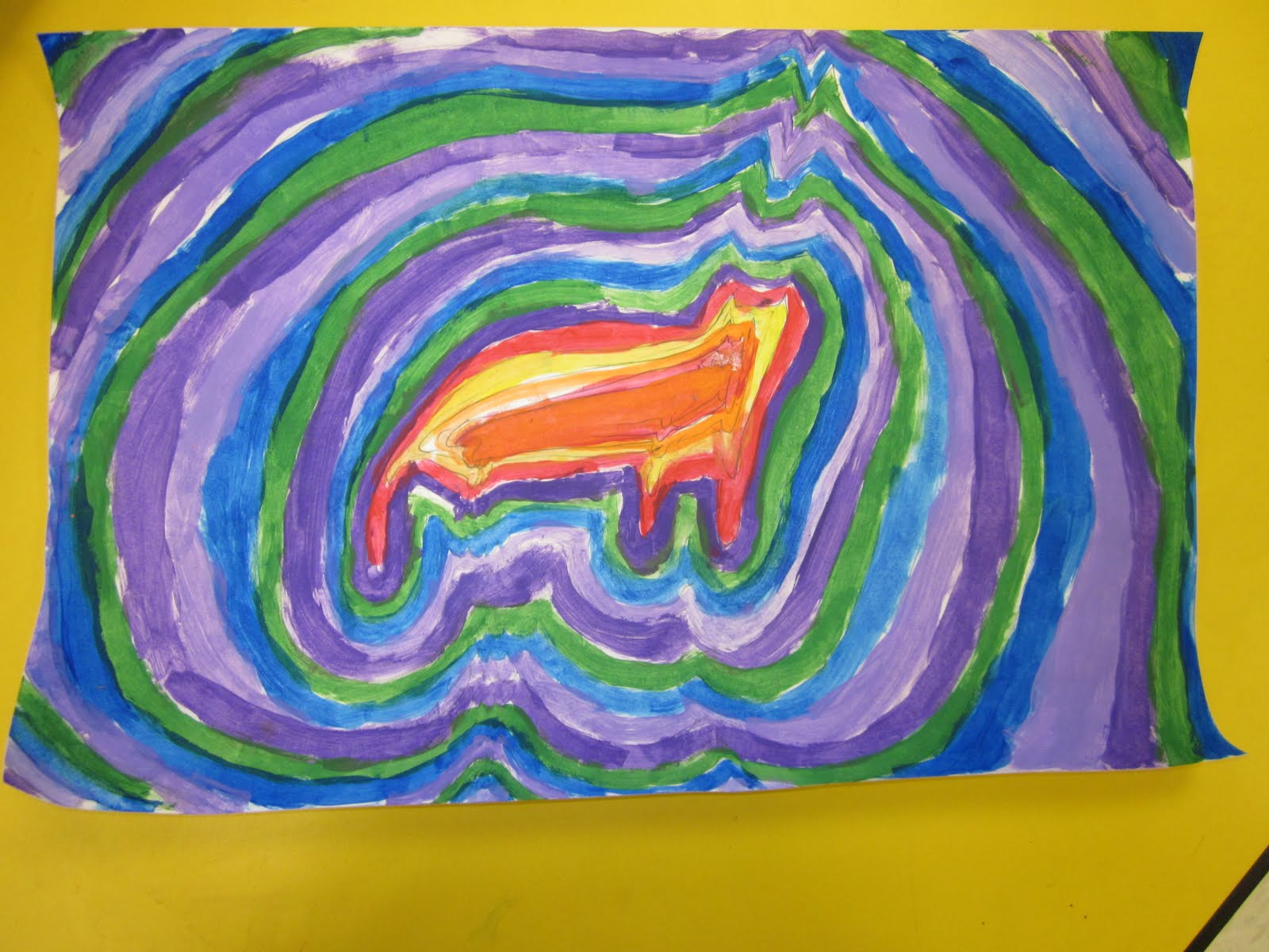 South Bristol Art Studio: 5/6 Warm & Cool Radiating Line Paintings