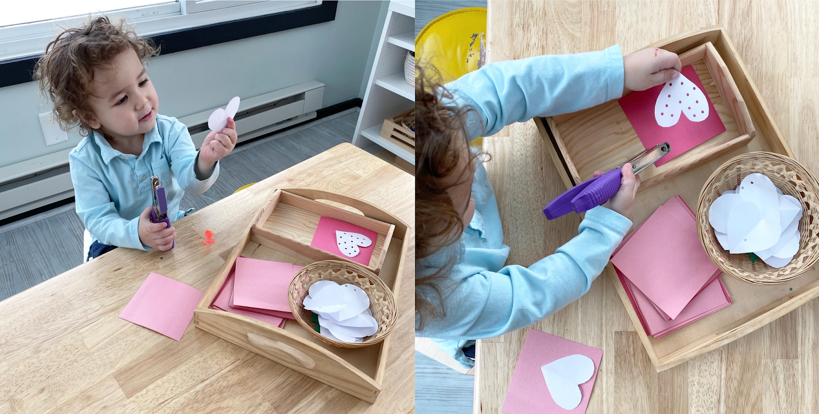 Montessori Inspired Paper Punched Valentine's Day Cards for Kids