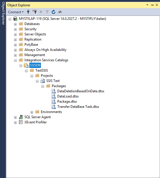 SSIS Project deployment to SSISDB catalog