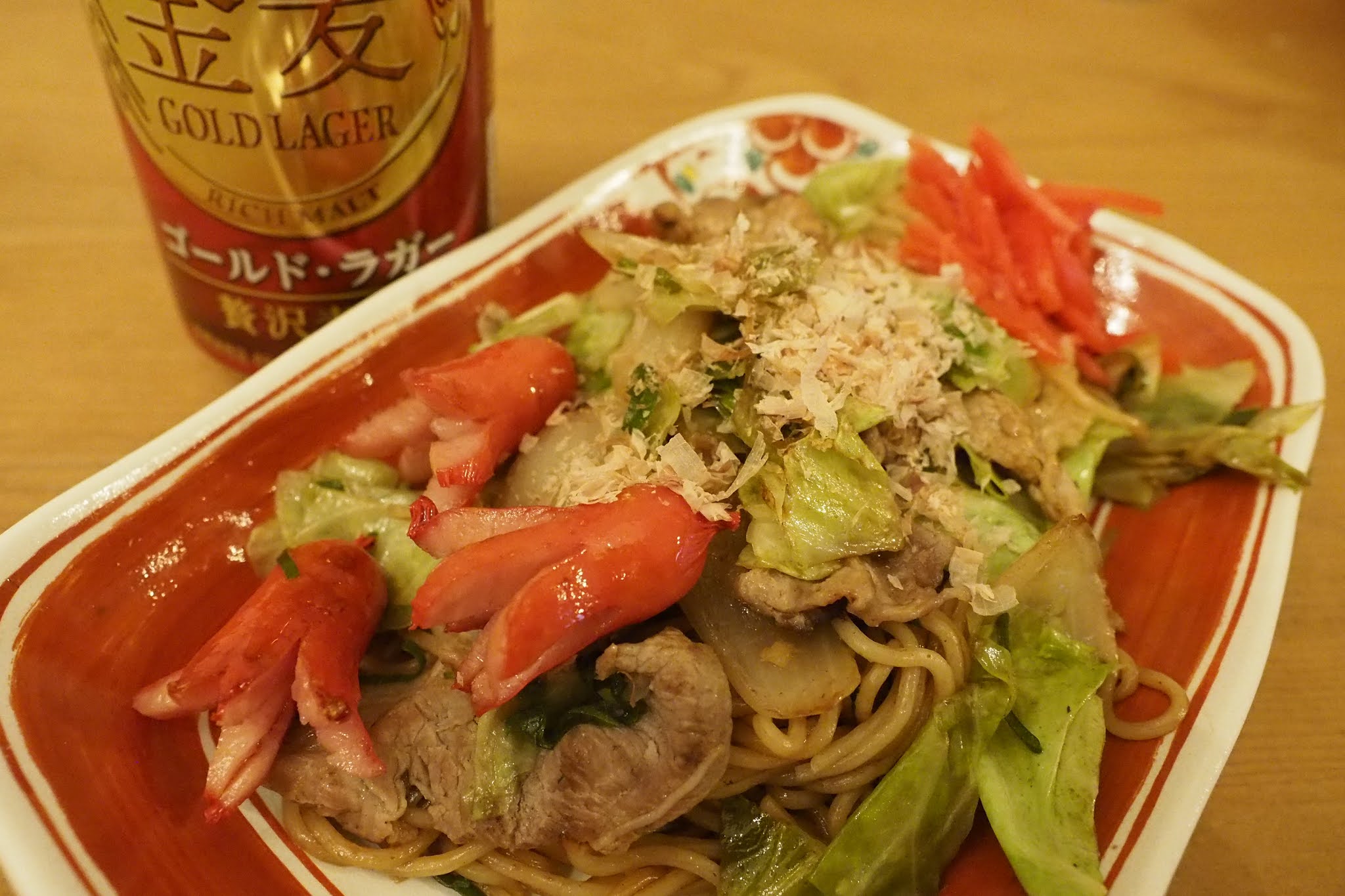 懐かしい焼きそばとタコのウィンナーを作りました（I cooked nostalgic yakisoba and octopus wieners ...