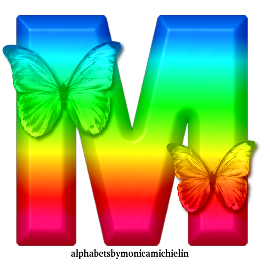 M. Michielin Alphabets: ARIAL FONT MULTI COLORS BUTTERLY ALPHABET ...