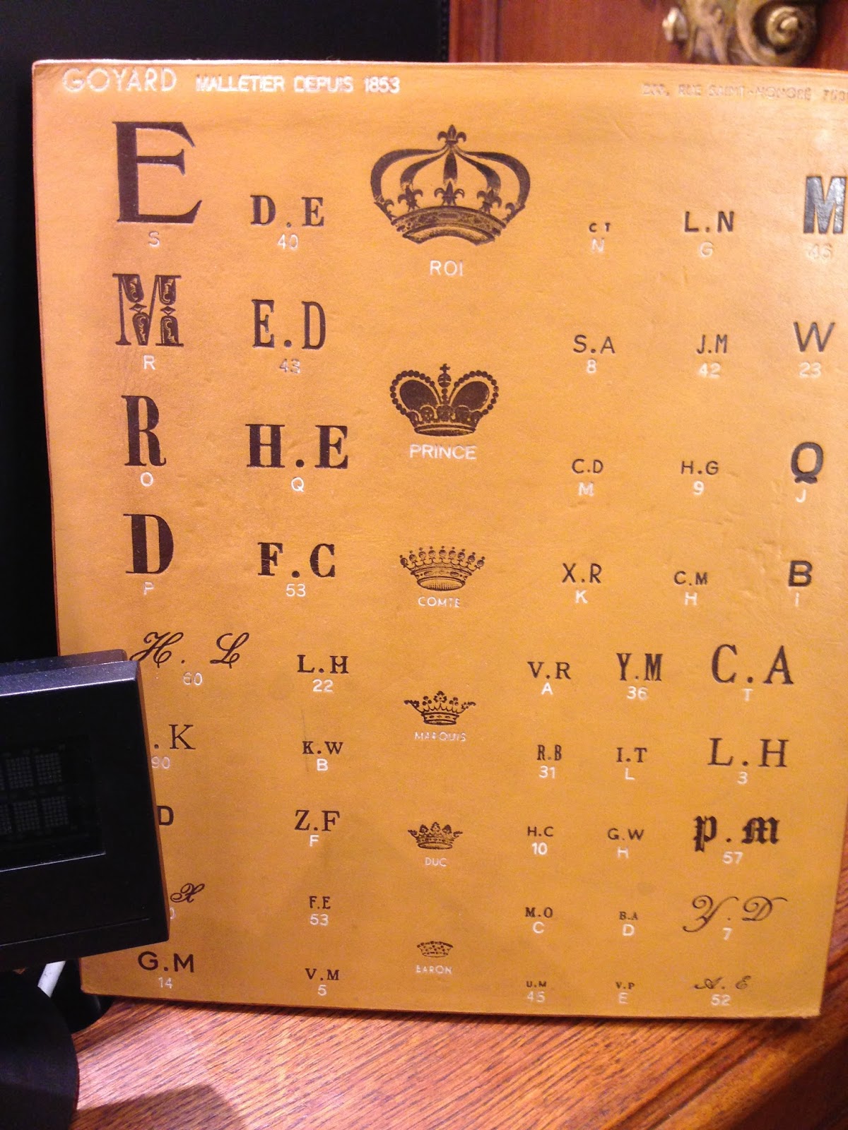 Musings of a Goyard Enthusiast: GOYARD Crowns and Fonts