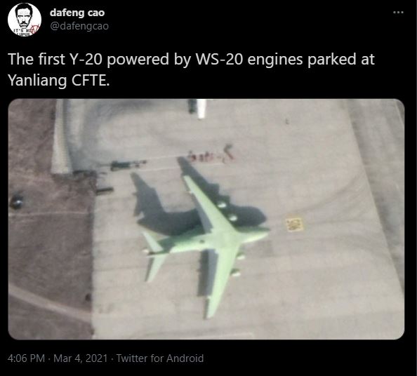 Military and Commercial Technology: Photo: The first Y-20 powered by WS ...