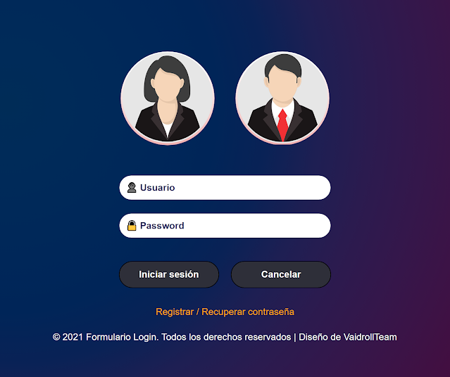 VaidrollTeam: PLANTILLAS Y DISEÑOS DE LOGIN EN HTML Y CSS #2