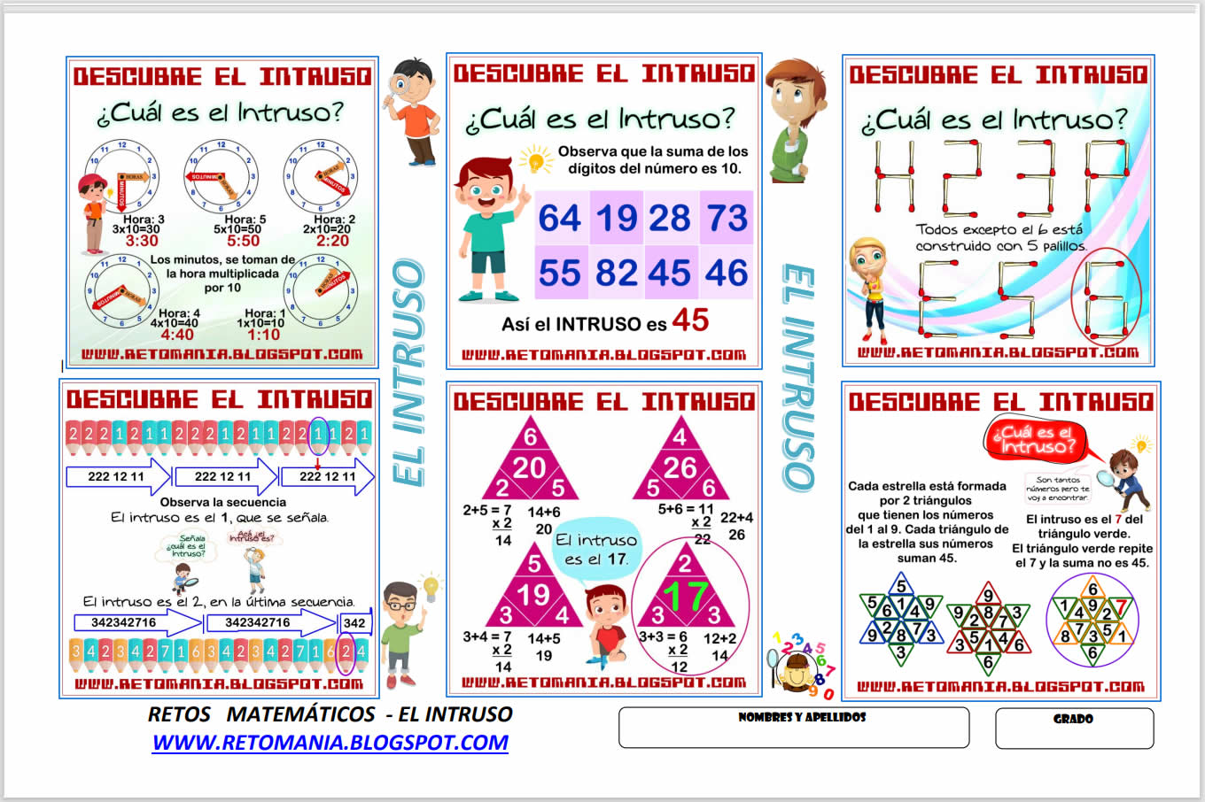RETOS MATEMÁTICOS : EL INTRUSO ~ RETOS MATEMÁTICOS